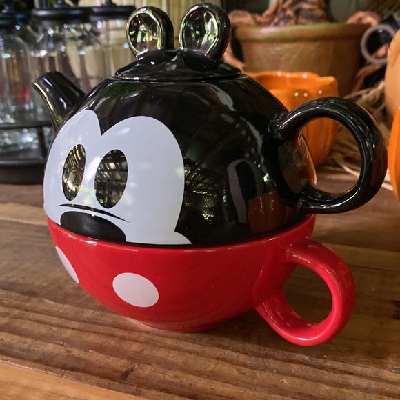 Disney | Kitchen | Disney Mickey Mouse Stacking Teapot And Cup Set With ...